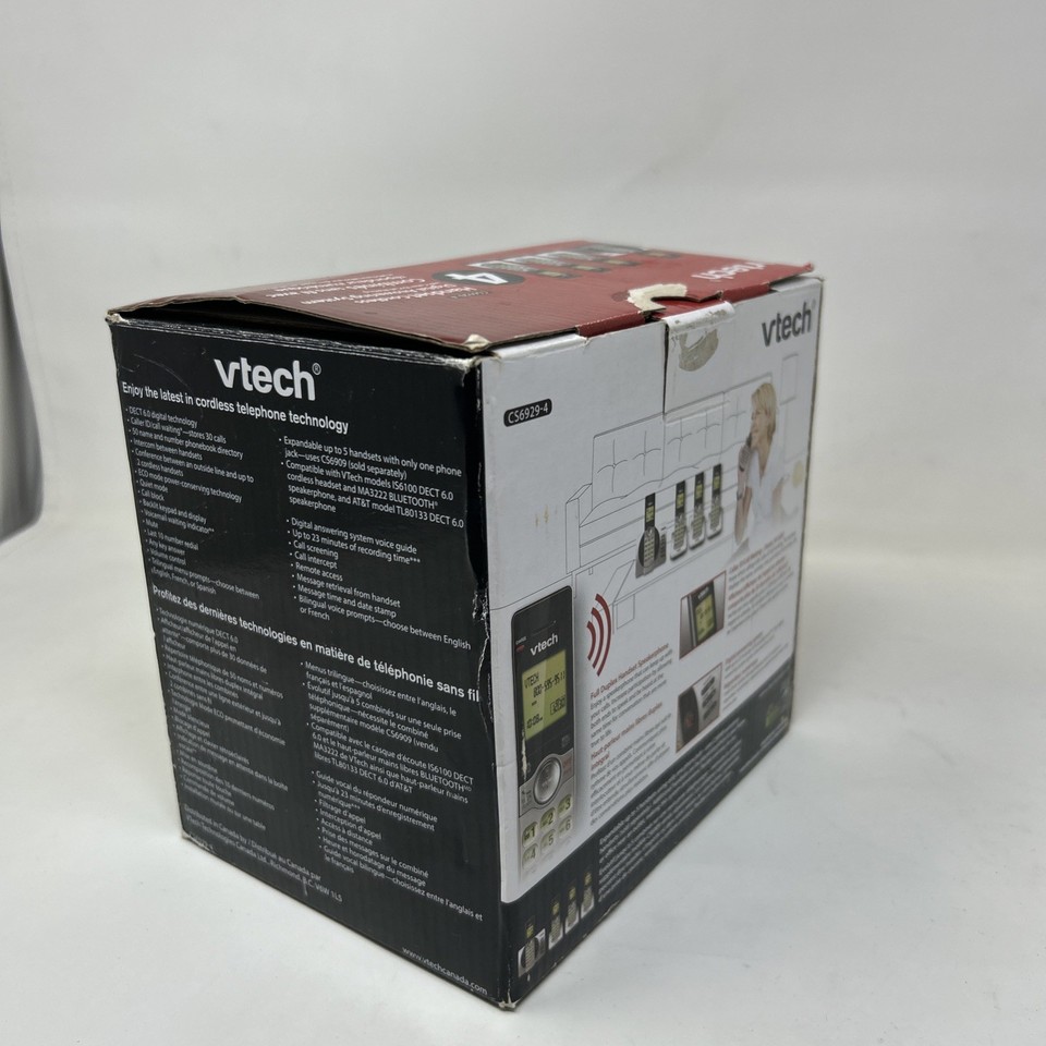 Vtech CS6929-4 4-Handset Cordless Phone with Digital Answering System ...