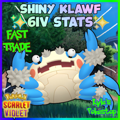 6IV 🌟SHINY🌟 KLAWF POKEMON SCARLET & VIOLET EV'D BATTLE READY 🚀 FAST | eBay