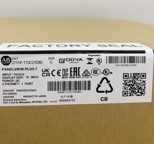 New Allen Bradley 2711P-T15C21D8S PanelView Plus 7 Standard 15 Terminal ...