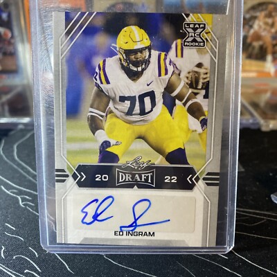 2022 Leaf Draft #BA-EI1 Ed Ingram Autographs LSU Tigers RC Auto Vikings ...