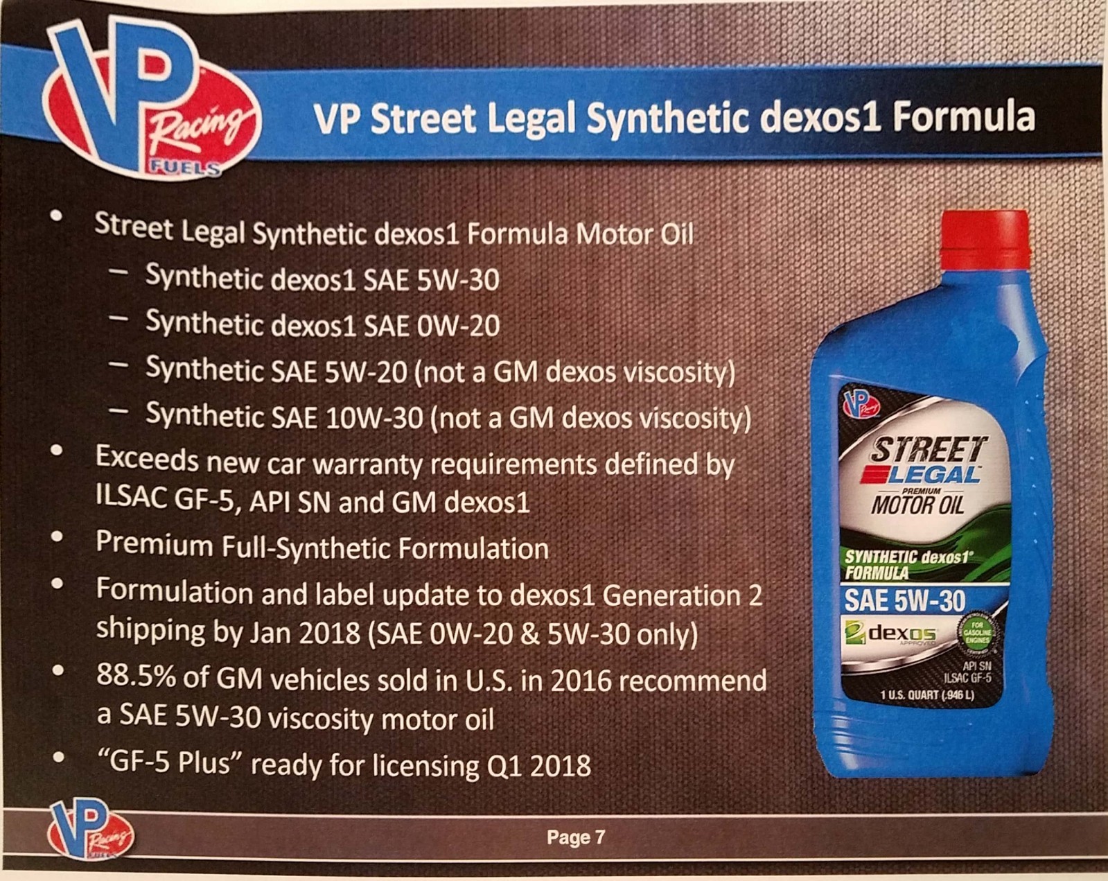 VP Racing 5W30 Street Legal Synthetic Dexos1 Motor Oil | 5W-30 | Full ...