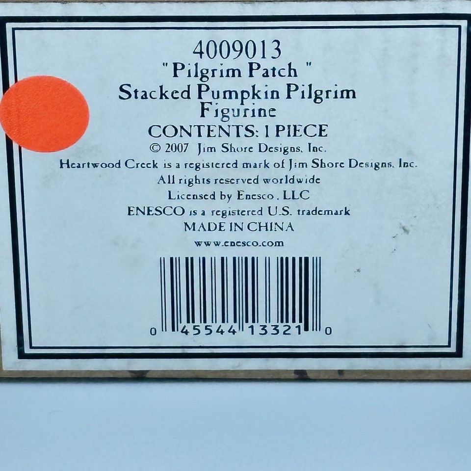 Jim Shore Pilgrim Patch Stacked Pumpkins Figurine Thanksgiving w Box ...
