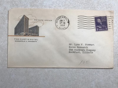 The Curtis Hotel Minneapolis MN Minnesota Letterhead Envelope Postal ...