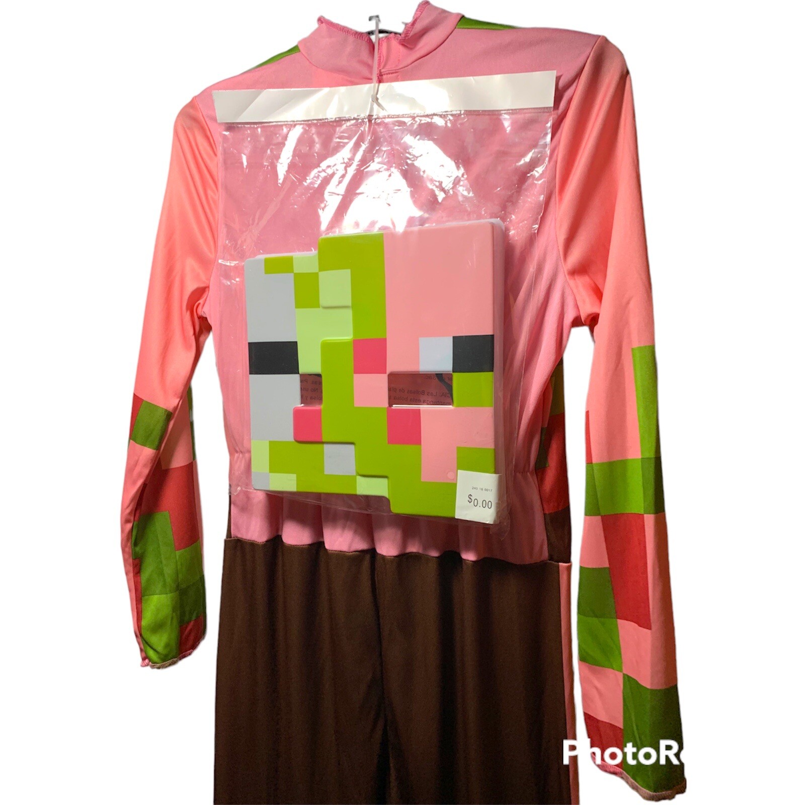 Minecraft Zombie Pigman Classic Child Costume L 10/12 Jumpsuit w/Mask ...