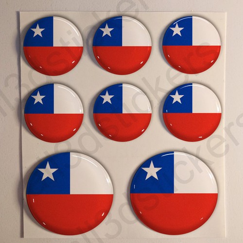 Stickers Chile Gel Domed Resin 3D Flags Chile Vinyl Sticker Decals ...