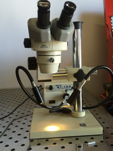 Nikon SMZ645 Microscope w/ Dolan Jenner "MI -150" Fiber Optic ...