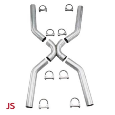 Stainless Steel SS409 Universal Crossover X-Pipe Exhaust System Kit 2.5 ...