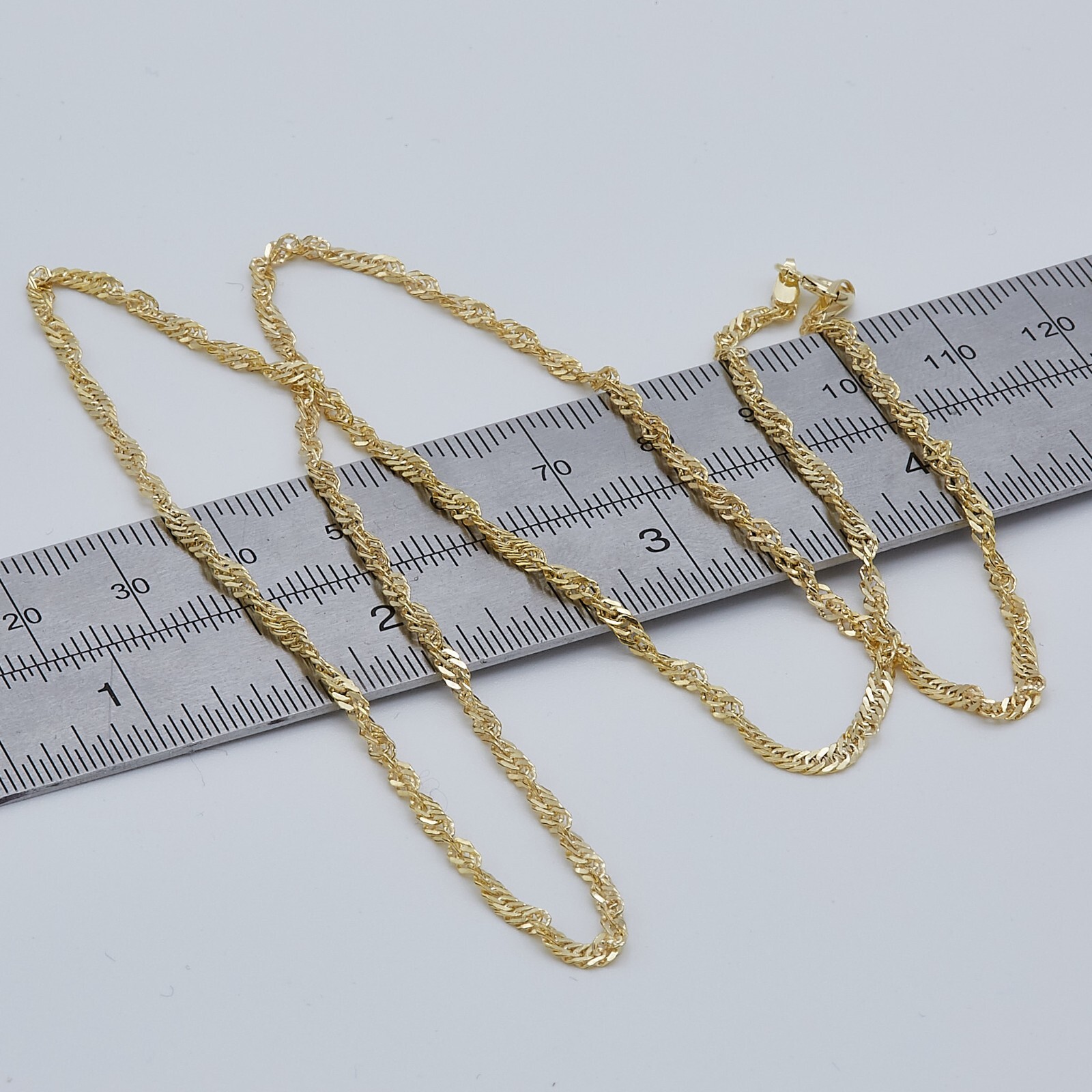 375 9ct Yellow Gold 3mm Singapore Link Chain Brand New 16" 18" 20" 22 ...