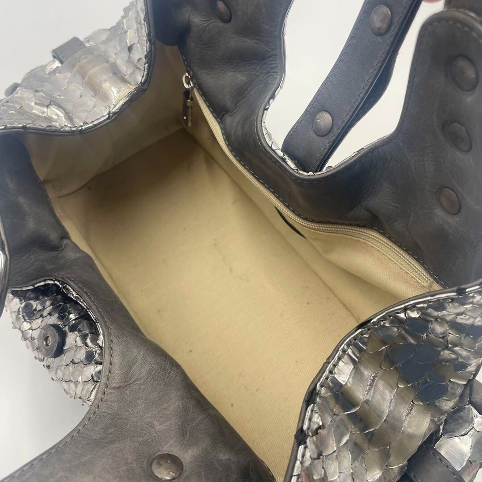 Chloe Silverado Silver Gray Leather Handbag One Shoulder Bag | eBay