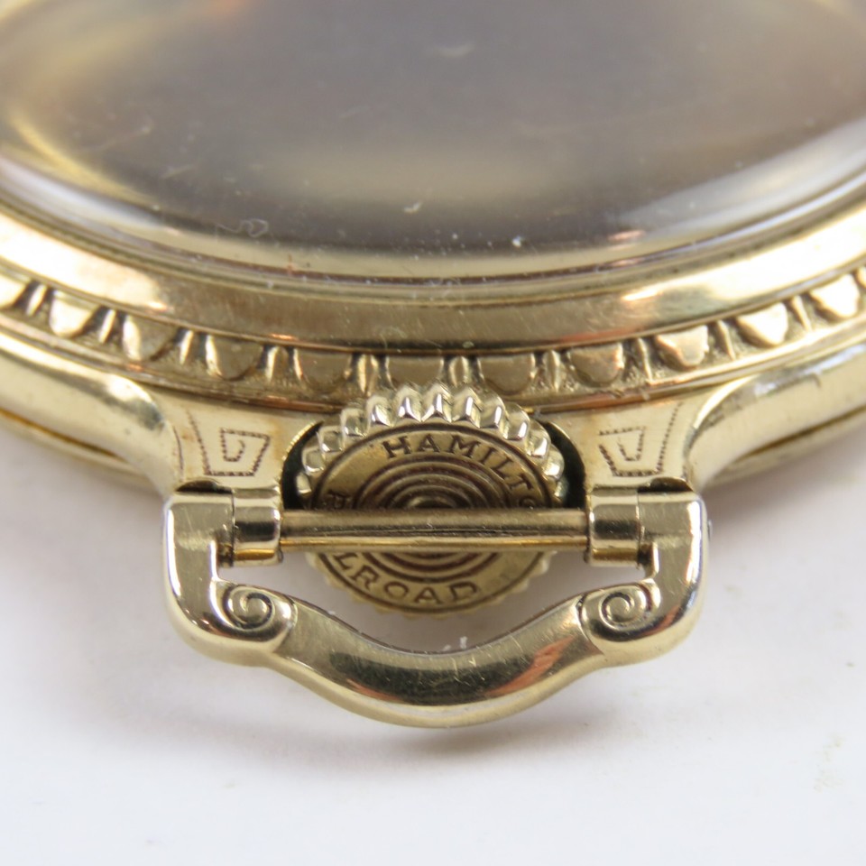Hamilton 16 Size Factory YGF “Bar Over Crown” Railroad Pocket Watch ...