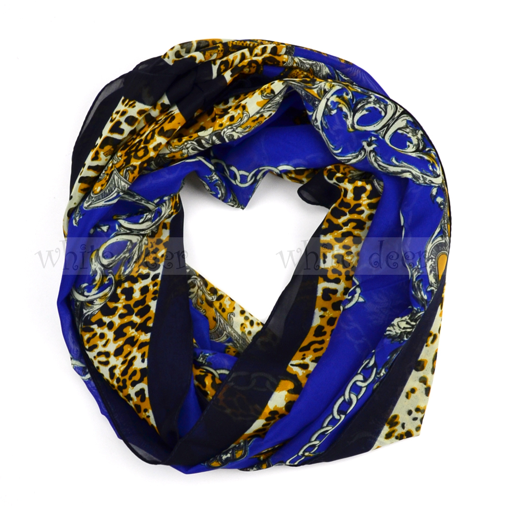 Chain Floral Anchor Leopard Print Circle Loop Infinity Scarf Spring ...
