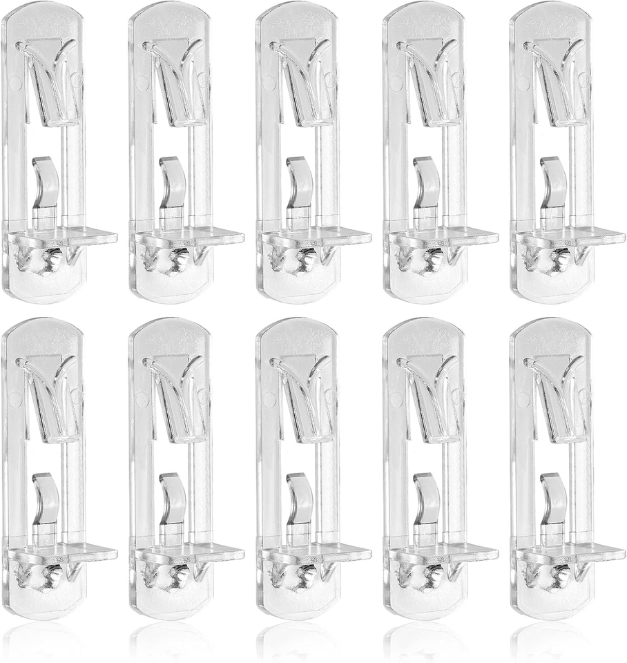 10Pcs Plastic Locking Shelf Pins, Cabinet Shelf Clips Plastic Shelf ...