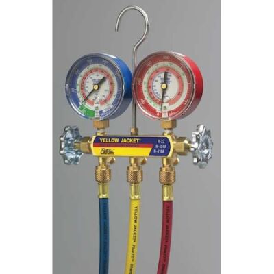 Yellow Jacket 42024 Mechanical Manifold Gauge Set,2-Valve 686800420240 ...