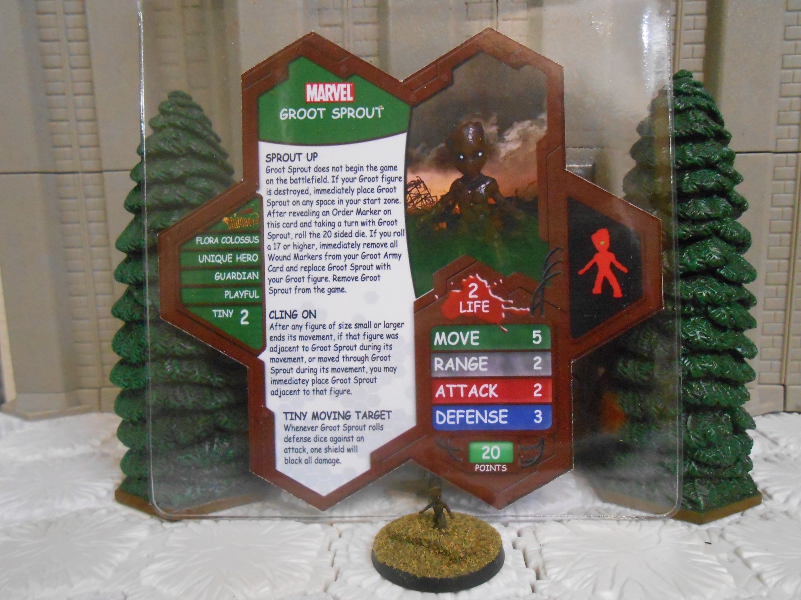 Heroscape Custom Groot Sprout Dbl Side Card & Fig Marvel Guardians of ...