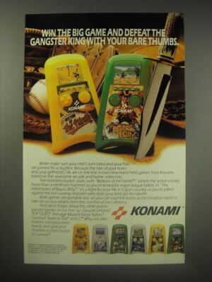 1990 Konami Handheld Video Game Ad - Bayou Bill, Bottom of the Ninth | eBay