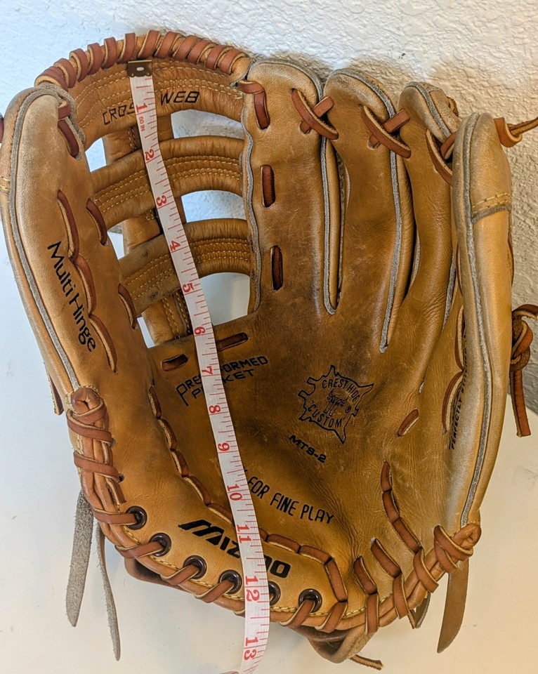 Made in Japan 12.5" Mizuno MTS-2 Re-laced Red Cup RHT Baseball/Softball ...