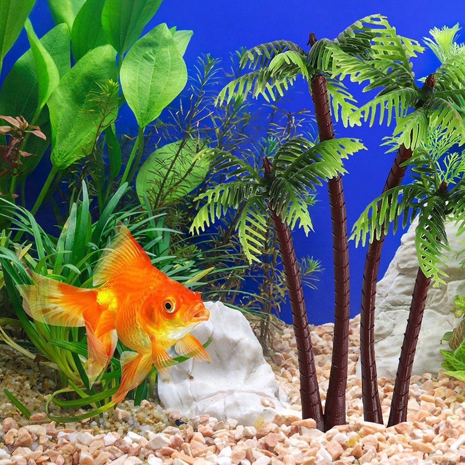 20 Pcs Mini Palm Trees Aquarium Decoration Plants Fish Tank Coconut ...