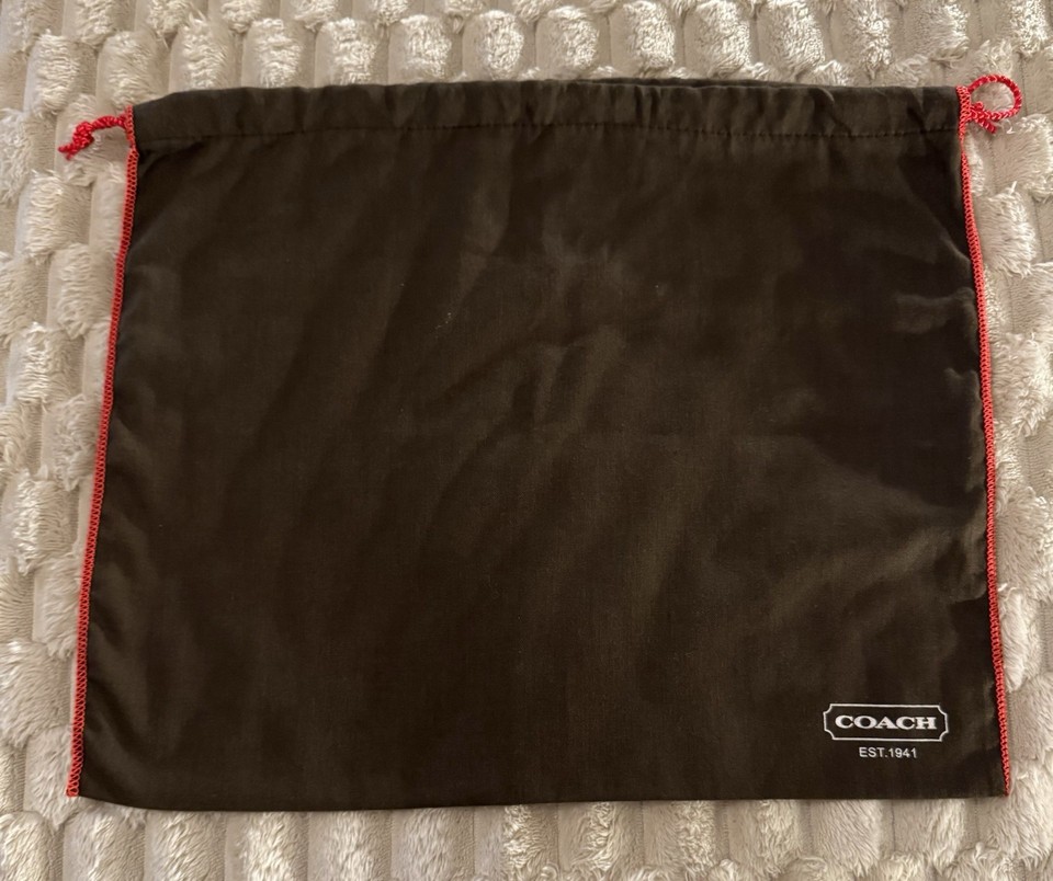 COACH Purse Brown/Red Dust Bag Only With LOGO and Drawstring | eBay