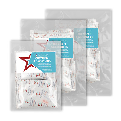 PackFreshUSA 1000cc Oxygen Absorber Packs Food-Grade Non-Toxic - 50 ...
