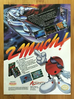 Silver Surfer / 7Up SPOT NES 1990 Vintage Video Game Print Ad/Poster ...