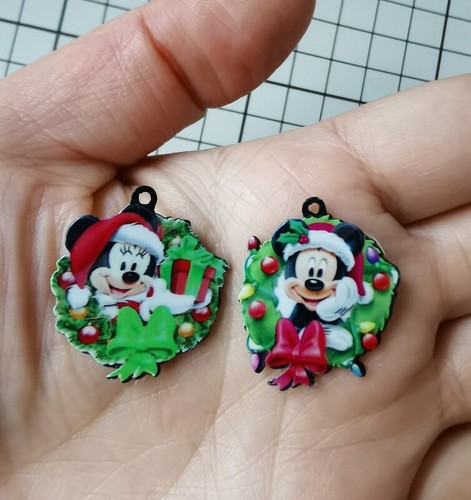 Lot 40 PCS cartoon Christmas Mickey Enamel Charms Metal Pendants DIY ...