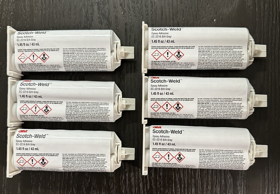 3M Scotch-Weld Epoxy Adhesive EC 2216 B/A Gray 1.45 Fl Oz /41.5 ML (6 ...