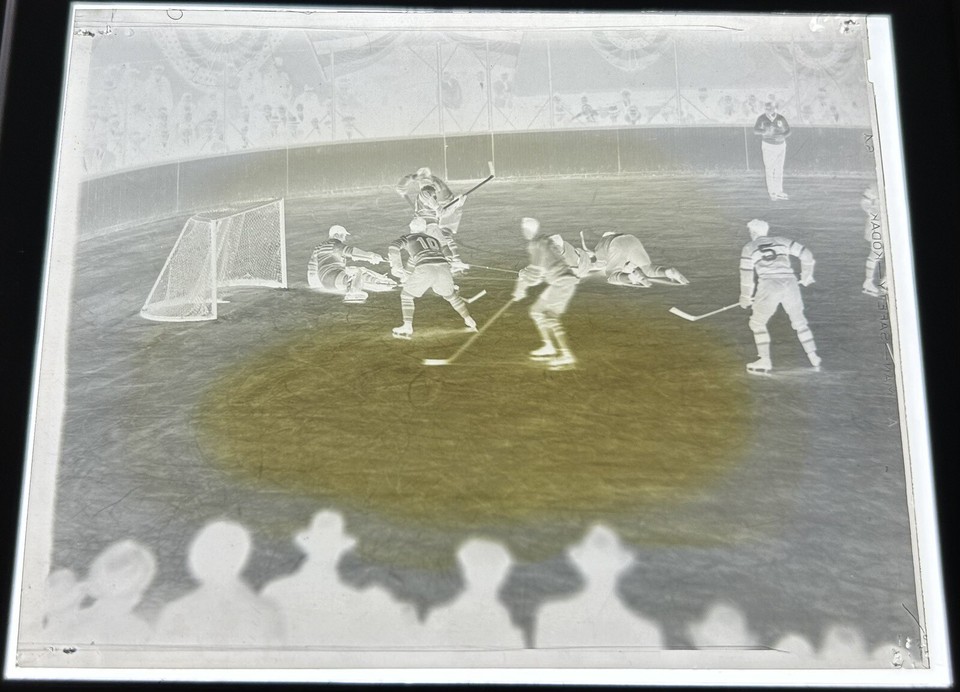 11/29/1931 ALEC CONNELL Defends NET vs HABS 4x5" B+W NEGATIVE Detroit ...