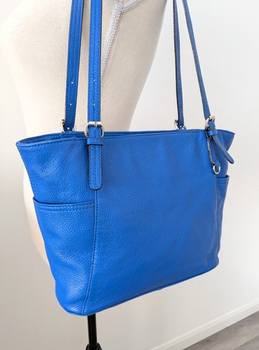 Brilliant Blue Calvin Klein Shoulder Bag Purse Soft Pebbled Vegan ...