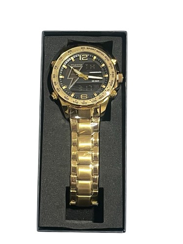 FOXBOX Watch Mens OS Adjustable Gold Fashion Business Chronograph ...