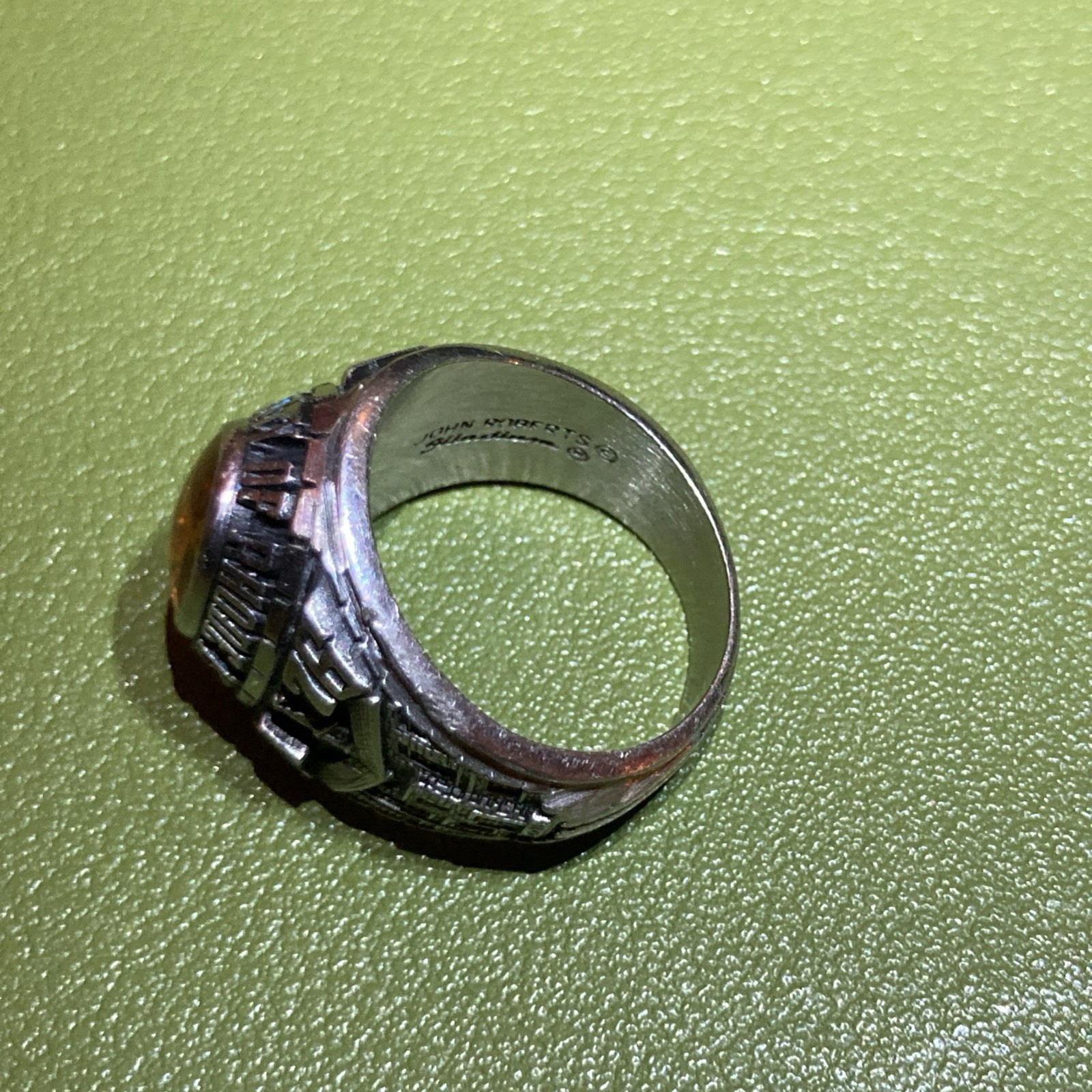 Vintage 1976 John Roberts Amber Siladium School Class Ring -Size 5 | eBay