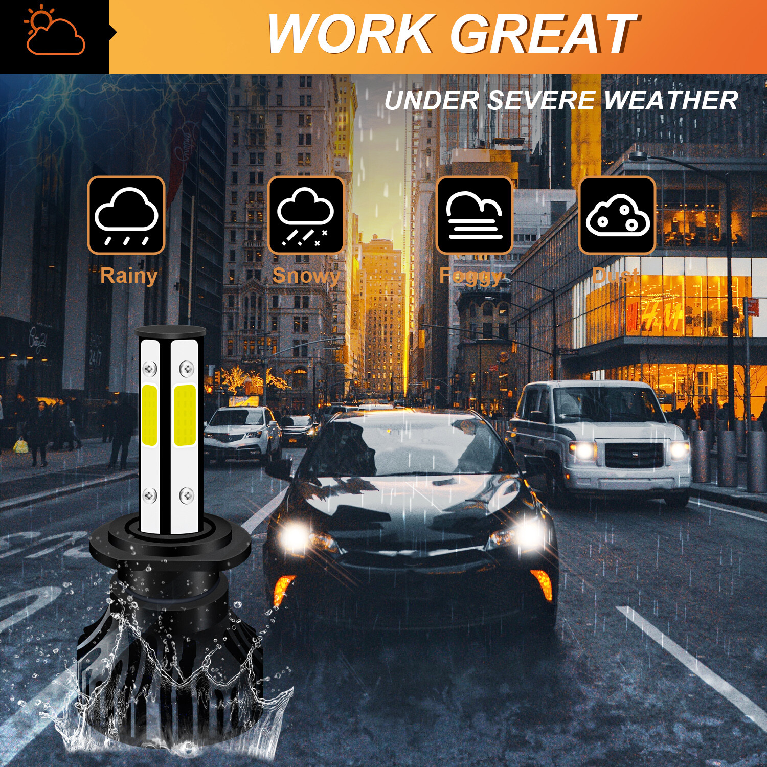 For Mercedes-Benz Sprinter 2500 3500 LED Headlight Bulb Kit Hi/Lo Beam ...