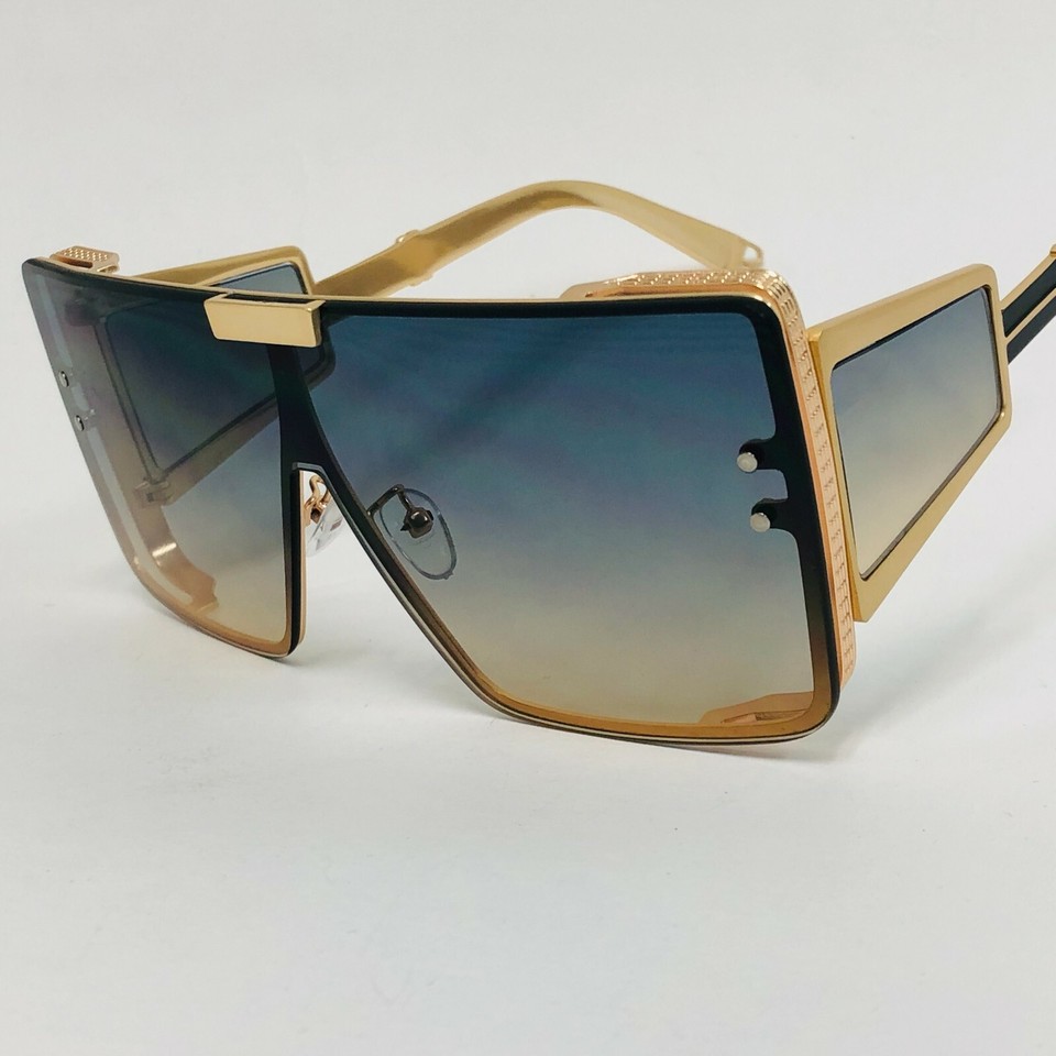 Men Women Sunglasses Designer Single Lens Oversized Large Shades Square ...