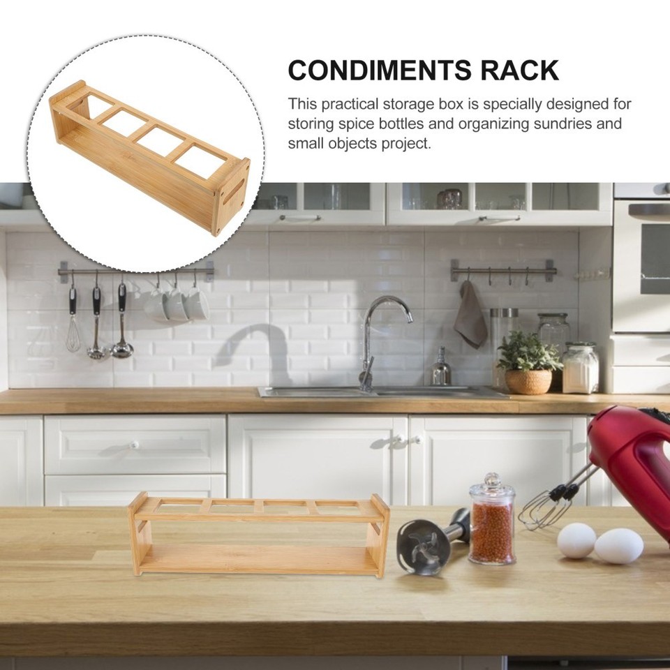 Condiment Bottle Holder Liquor Dispenser Storage Rack Wooden Oil Bottle ...