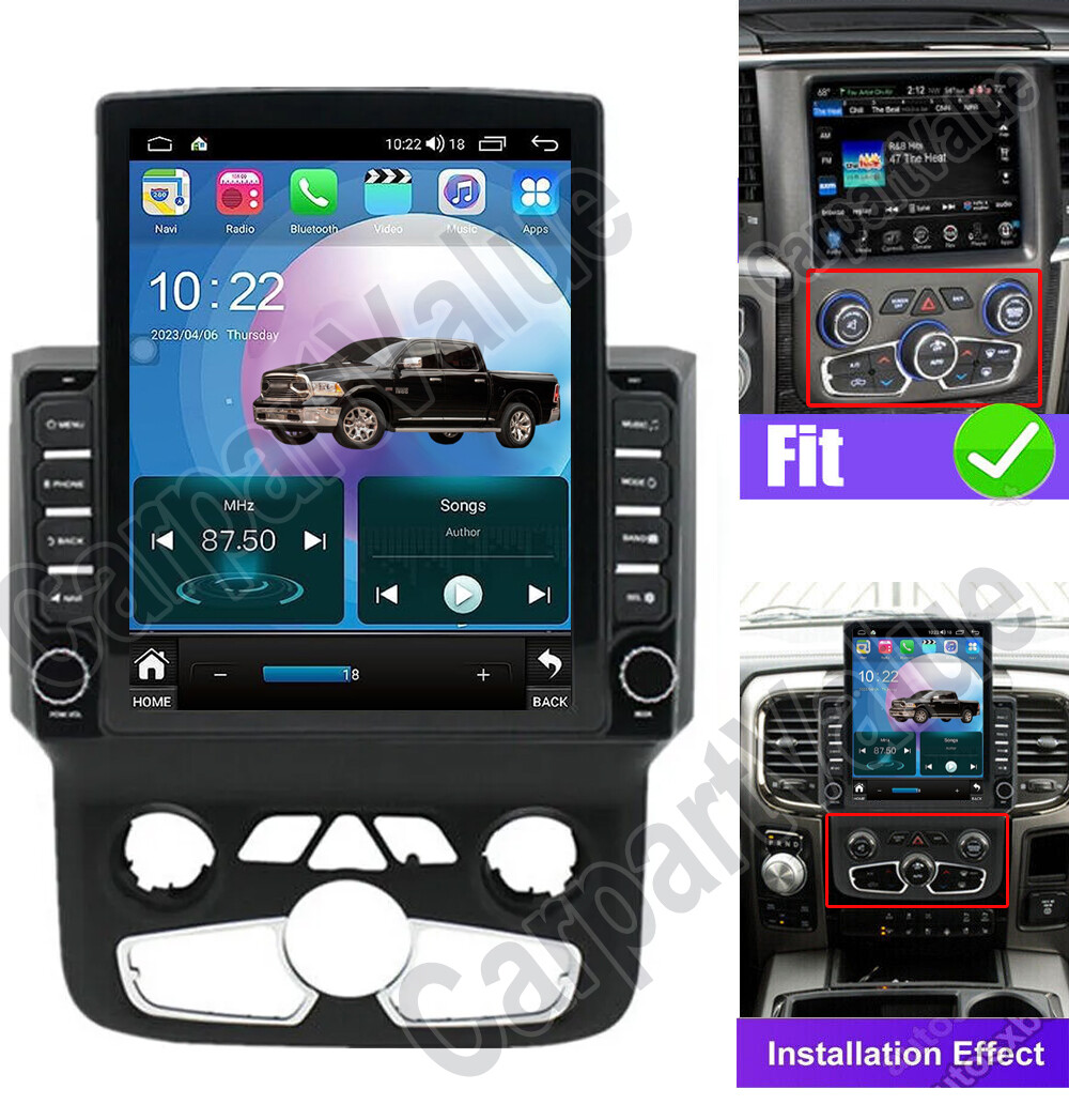 FOR DODGE RAM 1500 2013-2018 ANDROID 12 APPLE CARPLAY CAR STEREO GPS ...