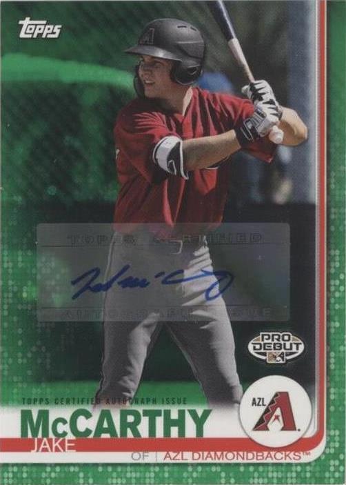 2019 Topps Pro Debut - Jake McCarthy #18 Green Autographs /99 (AU, RC ...