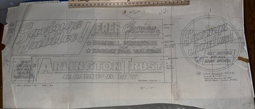 Vintage 1960 Billboard Sign Advertising Sample: Arlington Trust Company ...