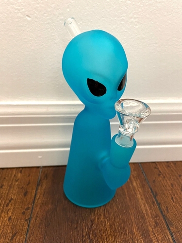 6.5” Premium Glass Water Pipe Alien Blue 14mm | eBay