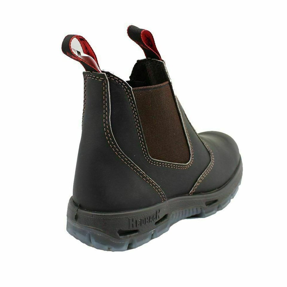 Redback Bobcat Dark Brown Oil Kip Elastic Sided Soft Toe Work Leather ...