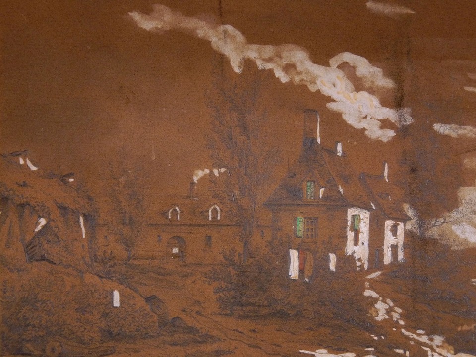 Louis Émile DARDOIZE (1826-1901) Technique Mixte Vers 1850 Paysage ...