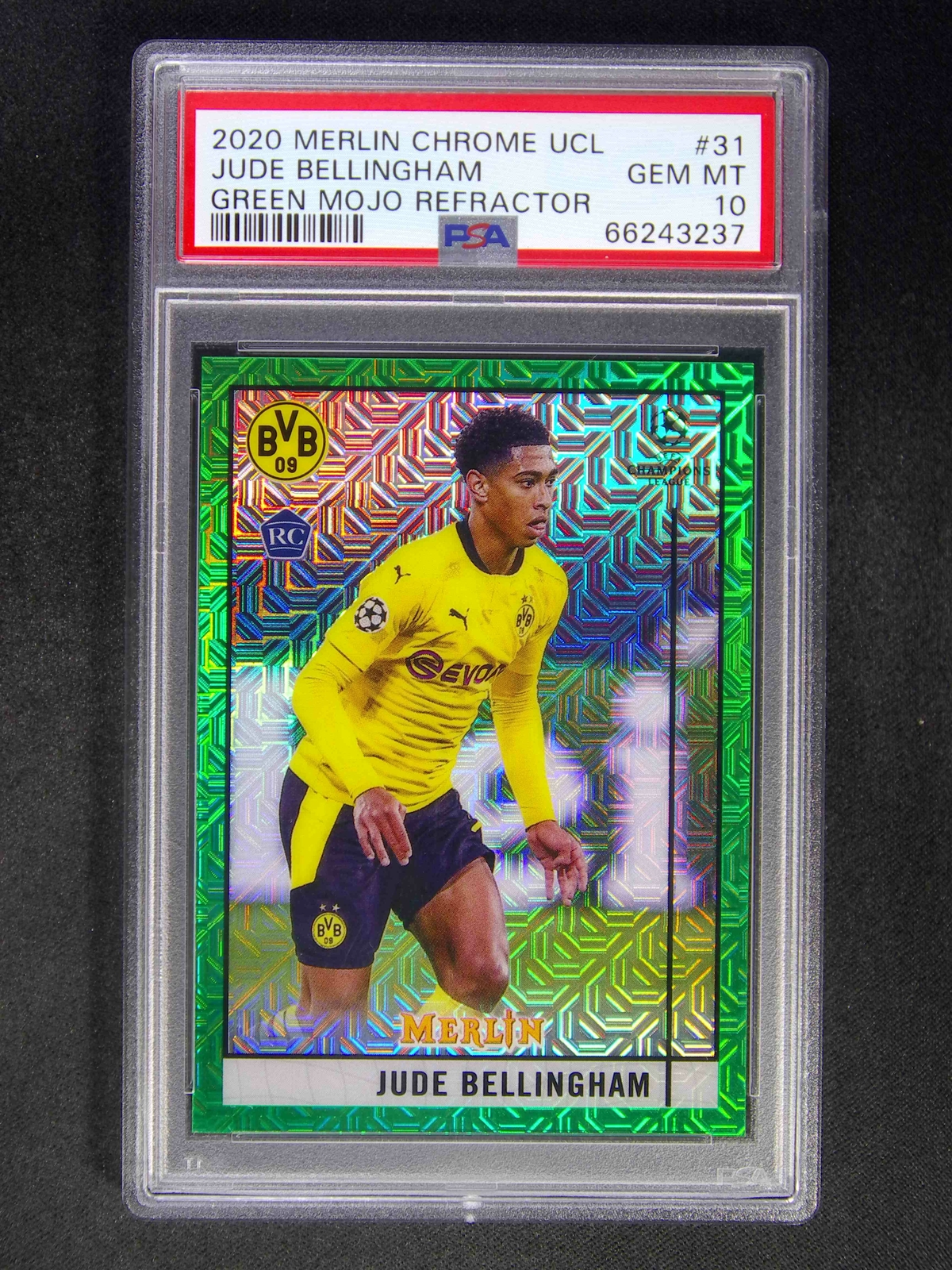 2020-21 Topps Merlin UEFA Jude Bellingham #31 RC Green Mojo Refractor ...