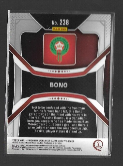 2022 Panini Prizm World Cup Qatar Yassine Bounou Bono Soccer Card #238 ...