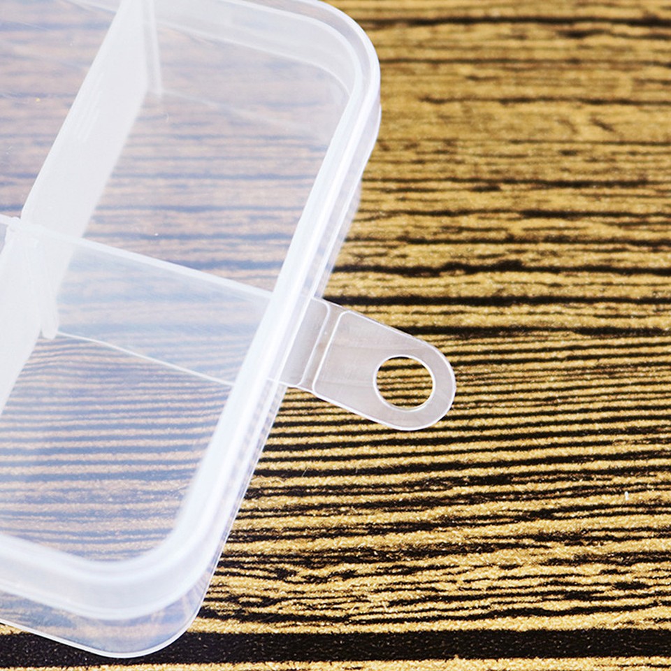 2 Pack Plastic Storage Box Jewelry Earring Tool Containers w/Divider ...