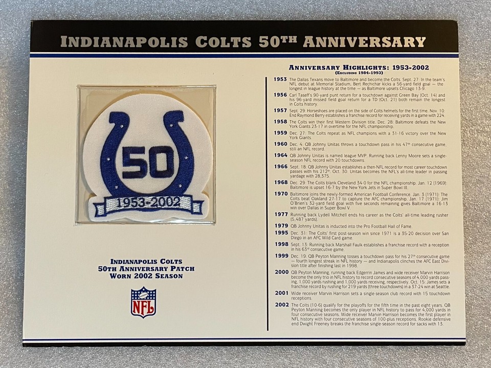 Willabee & Ward NFL Football 30th, 35th, 40th, 45th & 50th Anniversary ...