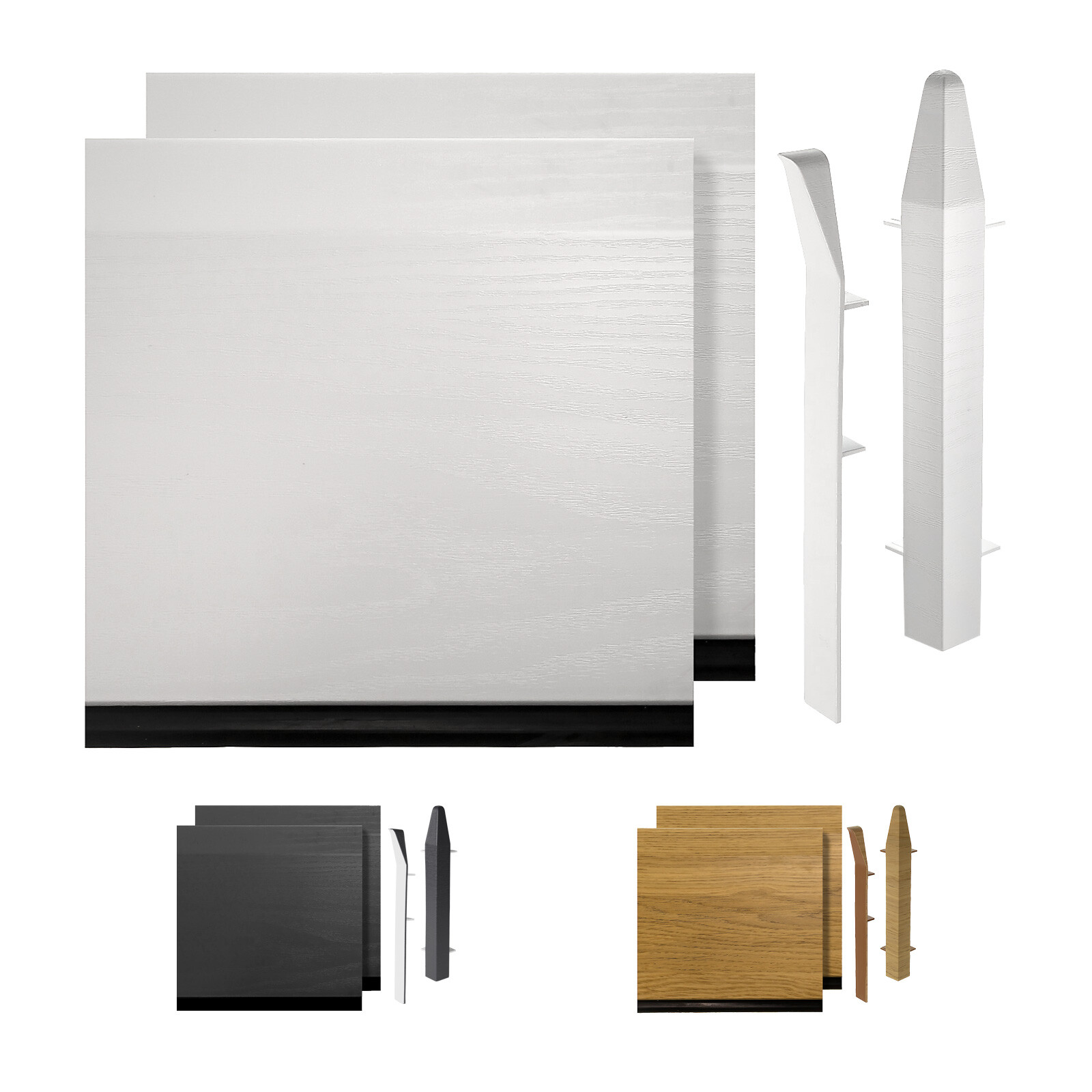 uPVC Chamfered Plastic Skirting Sample Pack inc Corners Roomline PVC ...