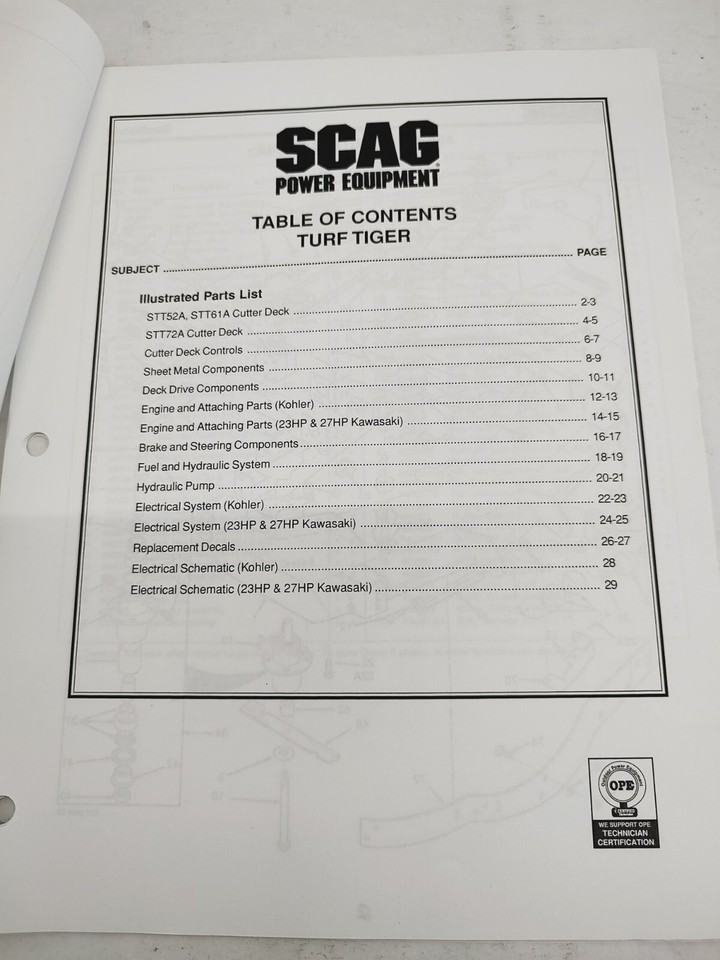 Scag Power Equipment Model STT illustrated Parts List 06082 | eBay