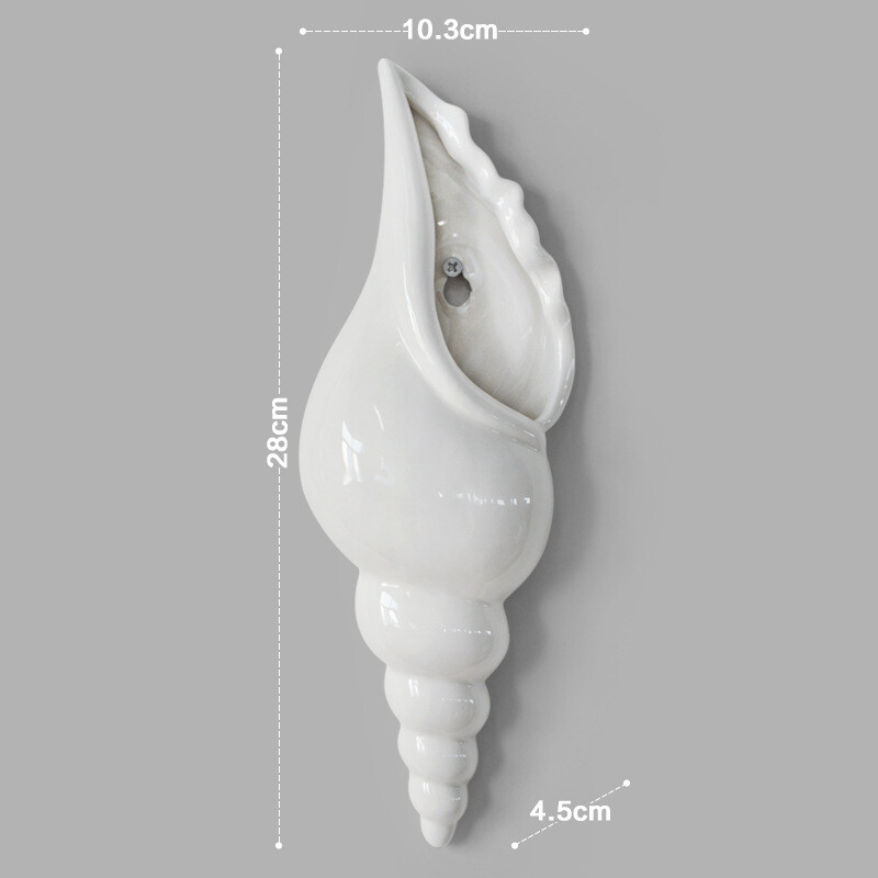 Sea Shell Conch Flower Vase Porcelain Craft Home Wedding Wall Decor Art ...