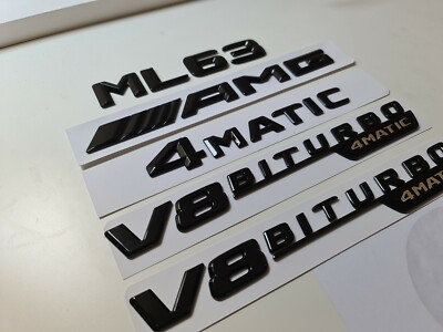 ML63 AMG 4matic v8 Gloss Black Letter Number Rear Boot Badge Emblem FOR ...
