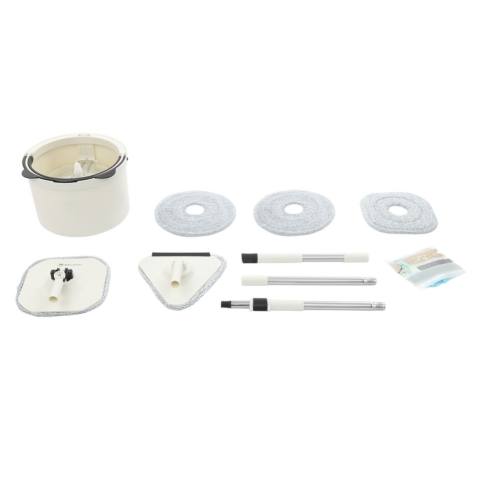 Spin Mop And Bucket Set Floor Cleaning Mopping Bucket Microfiber Heads ...