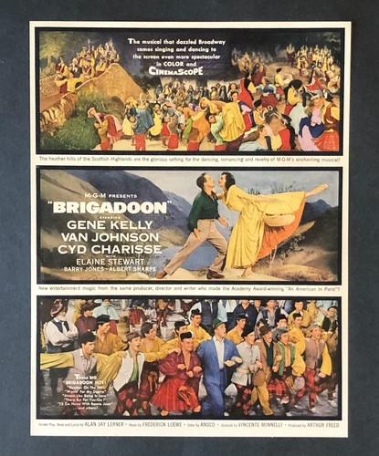 1954 Brigadoon Movie Advertisement Gene Kelly Van Johnson Charisse Vtg ...