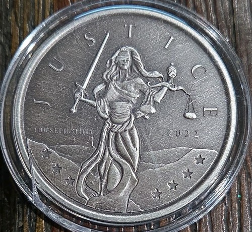 2022 1oz Lady Justice Gibraltar 1 Pound 1 Troy Ounce 999 Silver Coin In ...